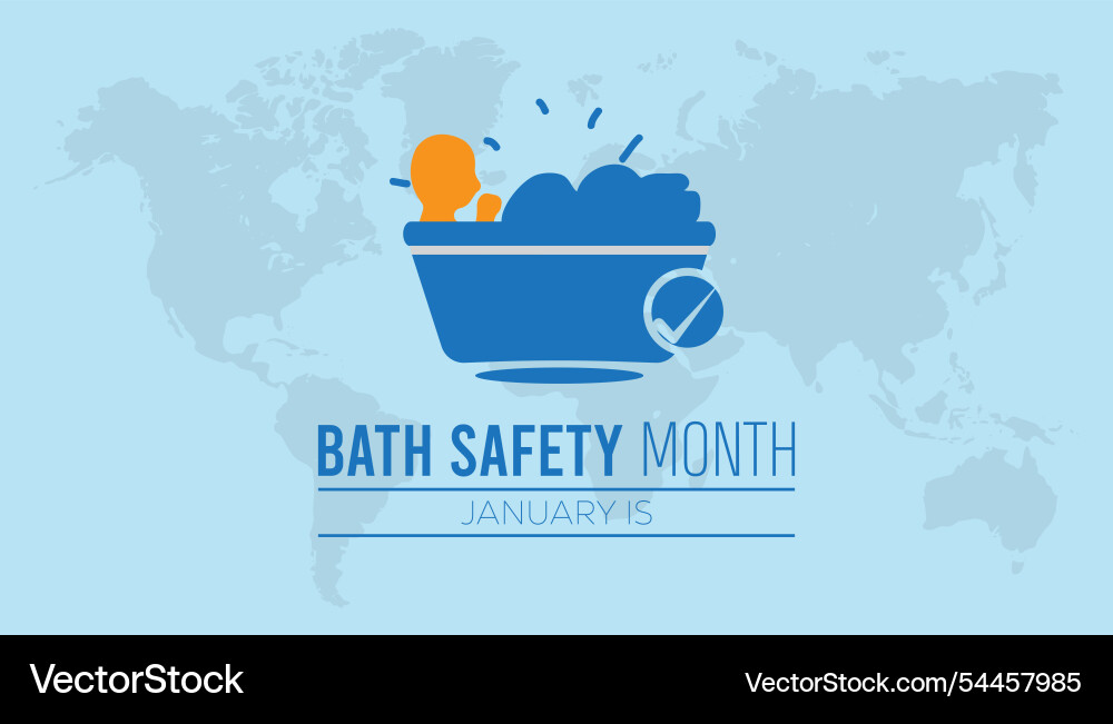 National bath safety month Royalty Free Vector Image