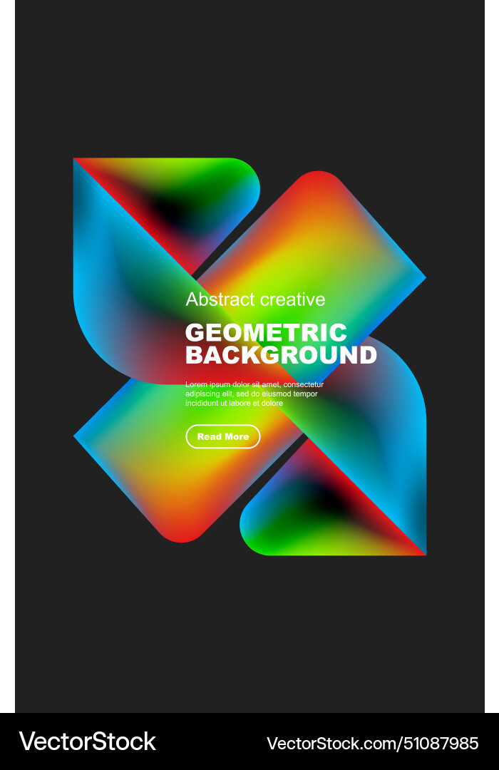 Neon triangle and circle pattern on electric blue Vector Image