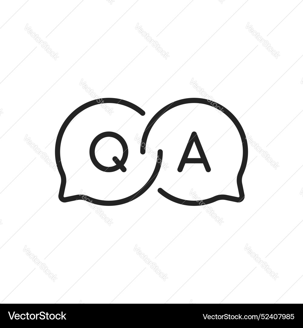 Question and answer bubble like qa icon Royalty Free Vector