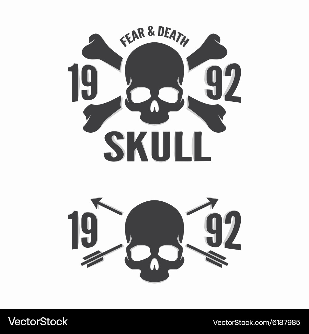Skull and bones logos Royalty Free Vector Image