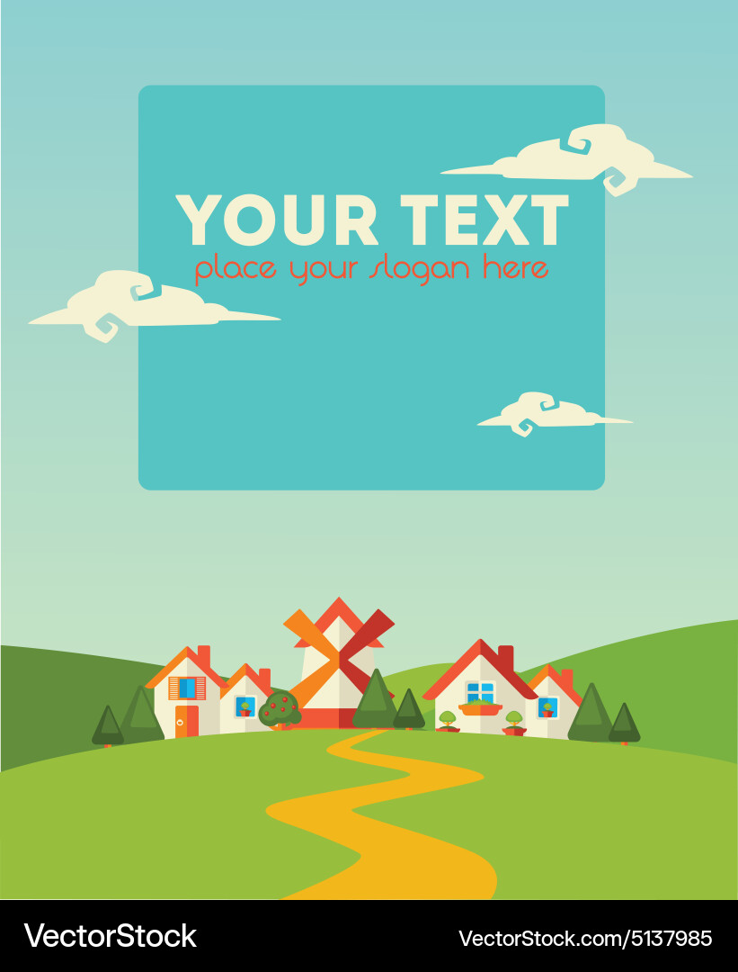 Summer village Royalty Free Vector Image - VectorStock