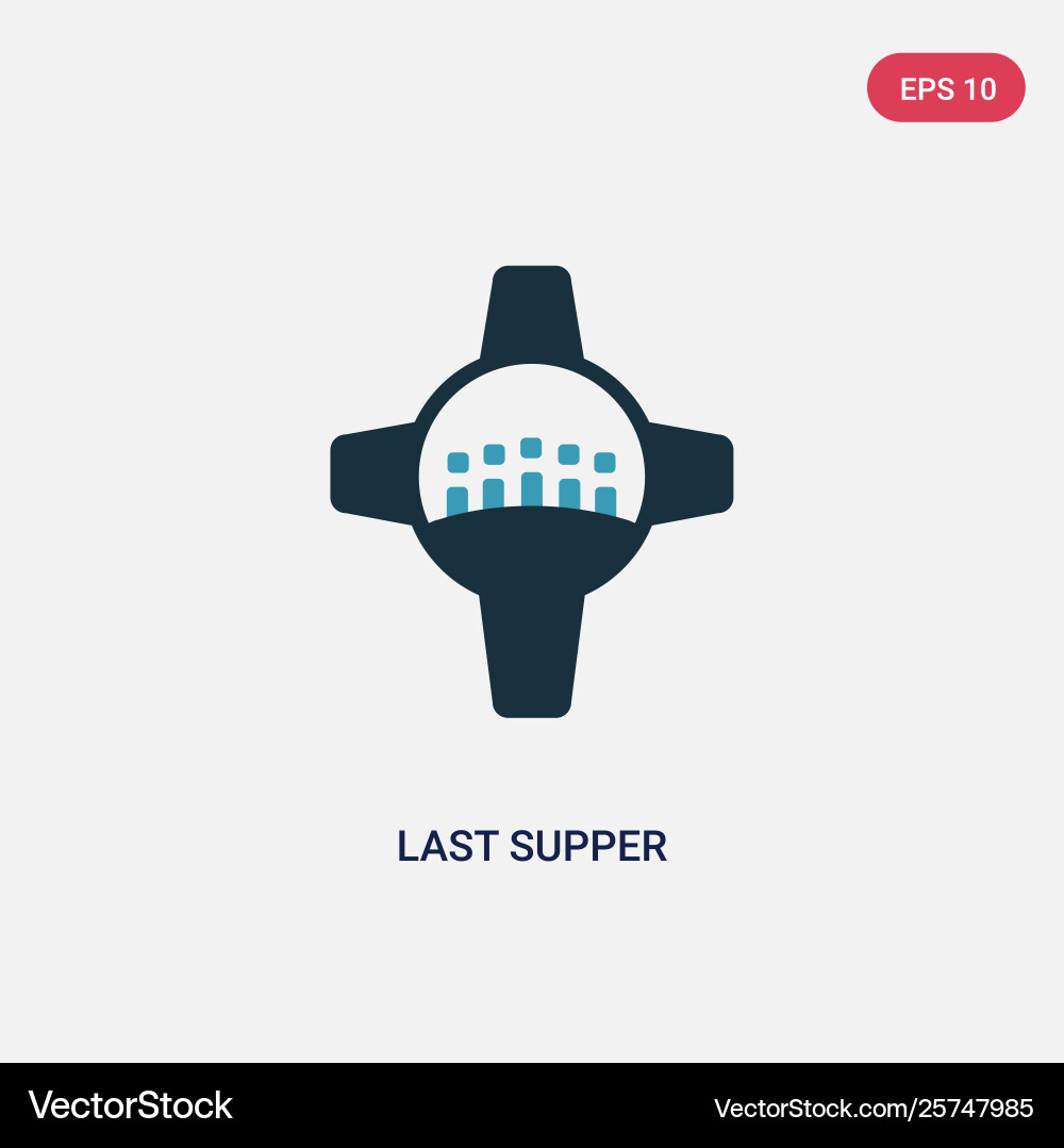 Two color last supper icon from religion concept Vector Image