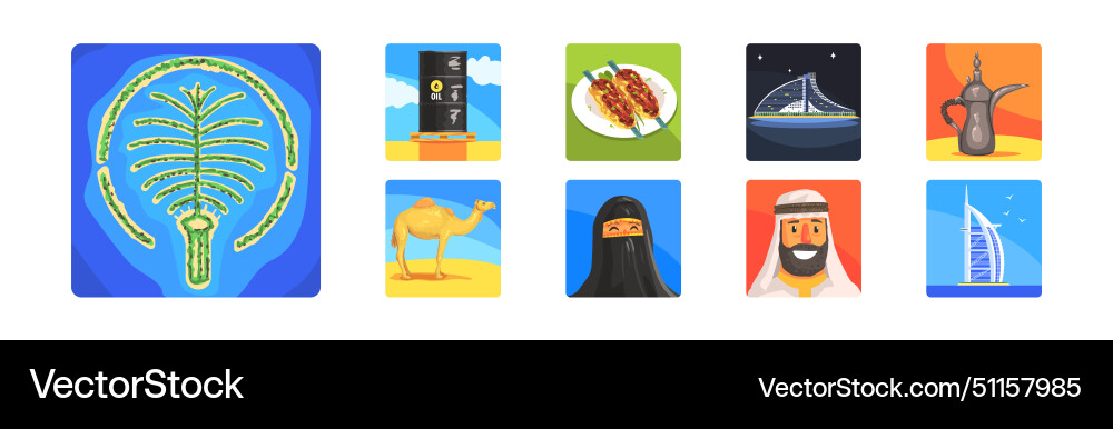 Uae country symbol and attribute picture Vector Image