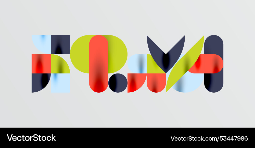 Circles semi squares and round shapes Royalty Free Vector