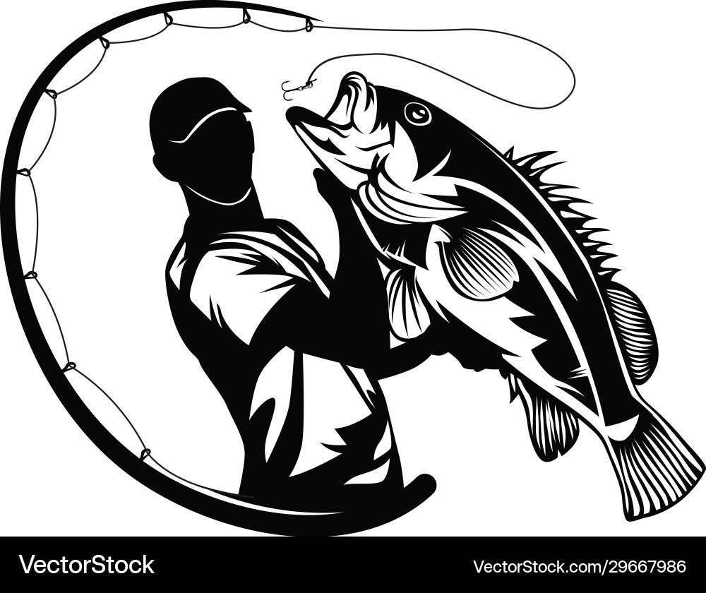 Fish and fishing logo design Royalty Free Vector Image