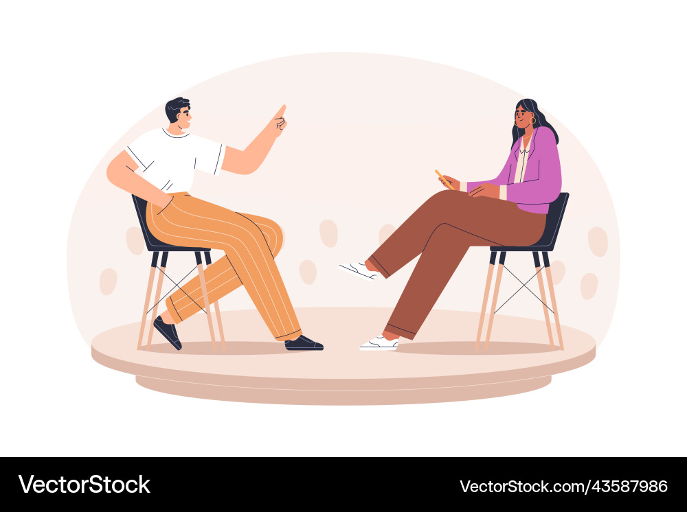 Interview dialog conversation with celebrity Vector Image
