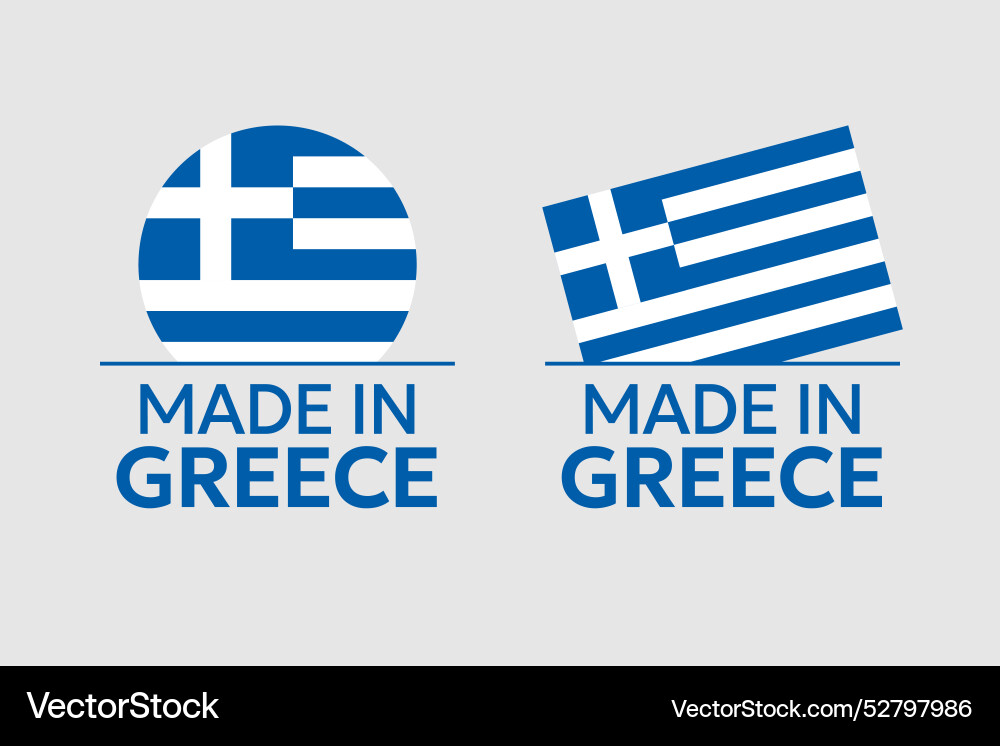 Made in greece labels set hellenic republic Vector Image