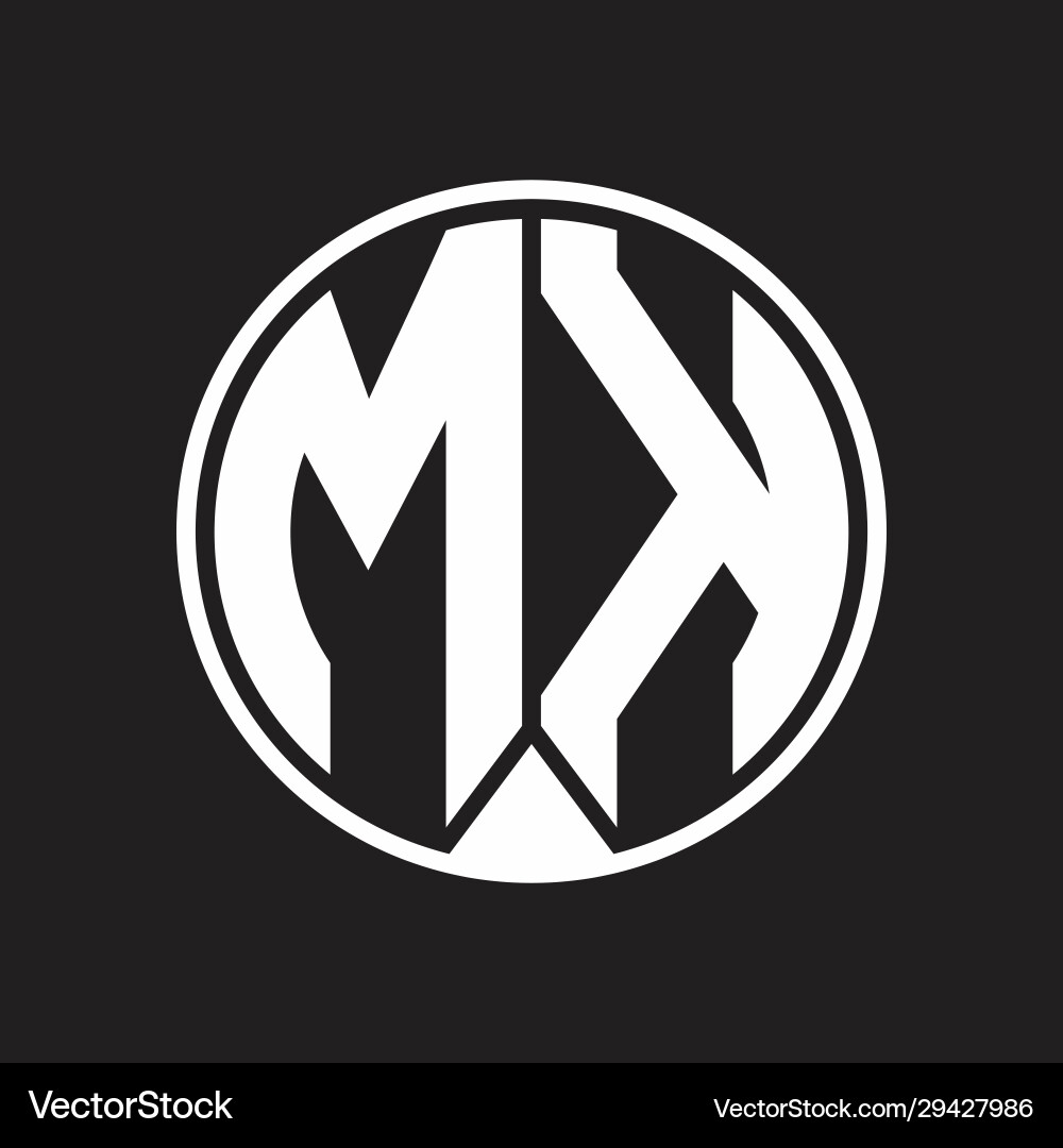 MK Monogram Circle Logo Royalty Free Vector Image