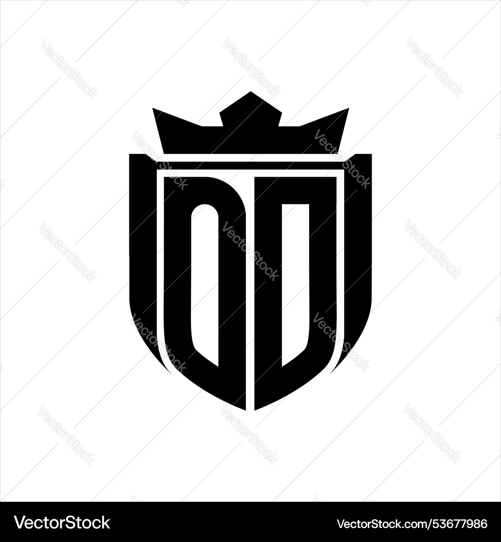 Od logo with shield shape geeometric crown Vector Image