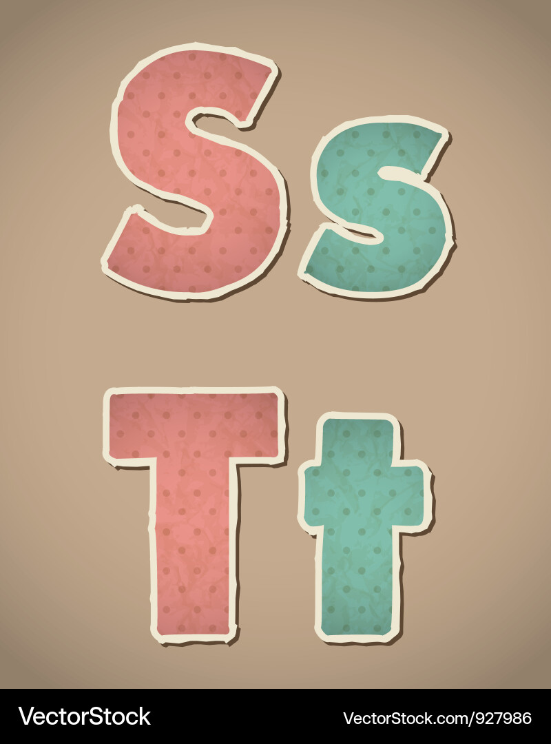 Paper alphabet Royalty Free Vector Image - VectorStock