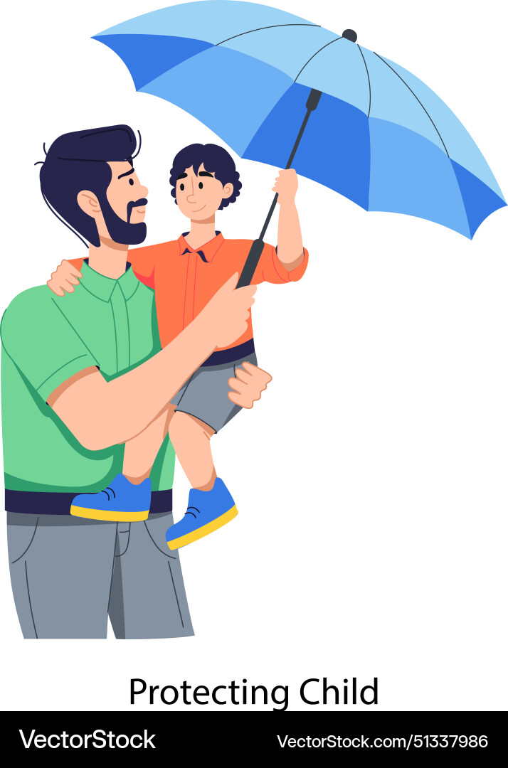 Protecting child Royalty Free Vector Image - VectorStock