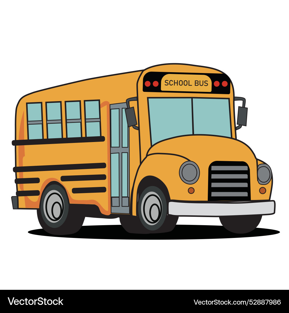 School bus on white background Royalty Free Vector Image