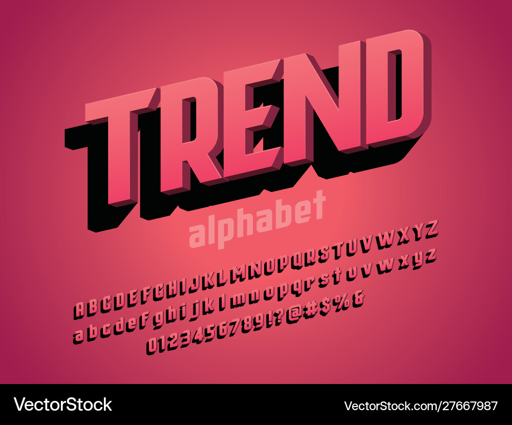 3d bold font Royalty Free Vector Image - VectorStock