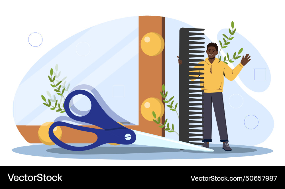 Barber with equipment concept Royalty Free Vector Image