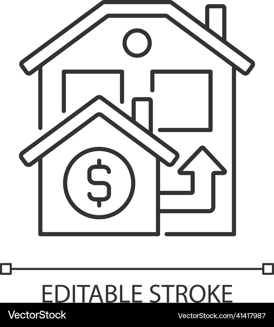 Bridge loan linear icon Royalty Free Vector Image