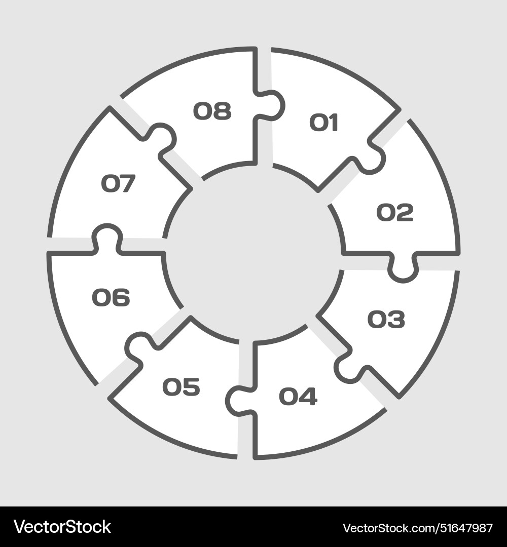 Diagram infographic for 8 steps circle puzzle Vector Image