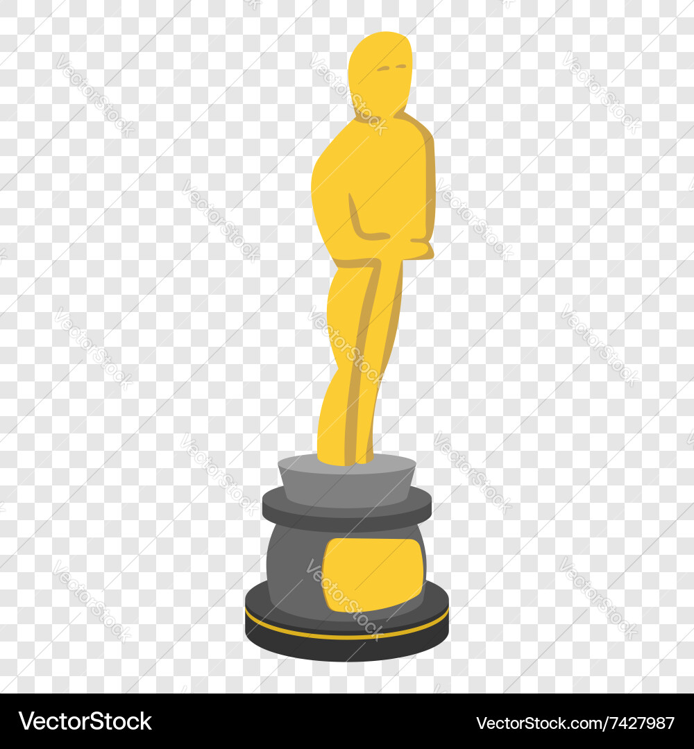 Golden statue cartoon icon Royalty Free Vector Image