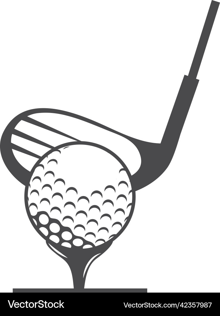 Golf club and ball Royalty Free Vector Image - VectorStock