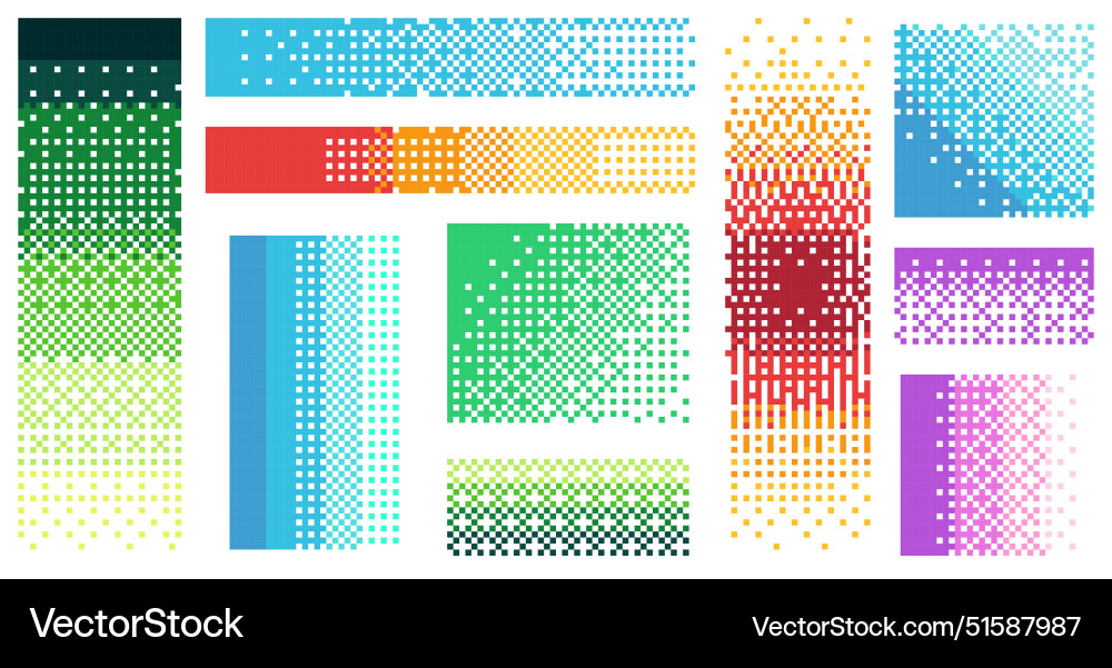 Pixel color gradient retro 80s 90s colorful Vector Image
