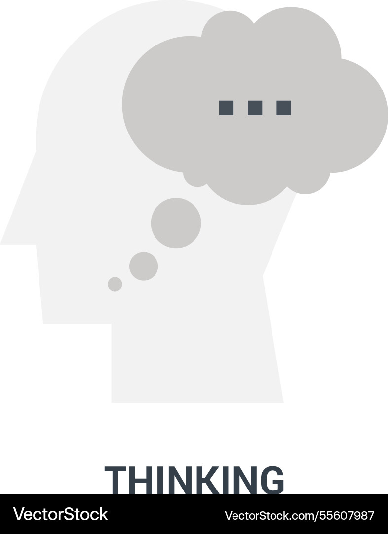 Thinking icon concept Royalty Free Vector Image