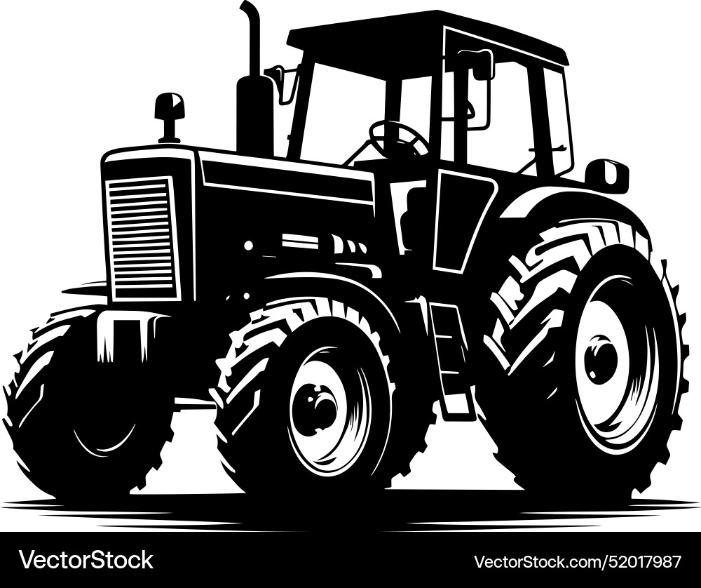 Tractor silhouette isolated on a white background Vector Image