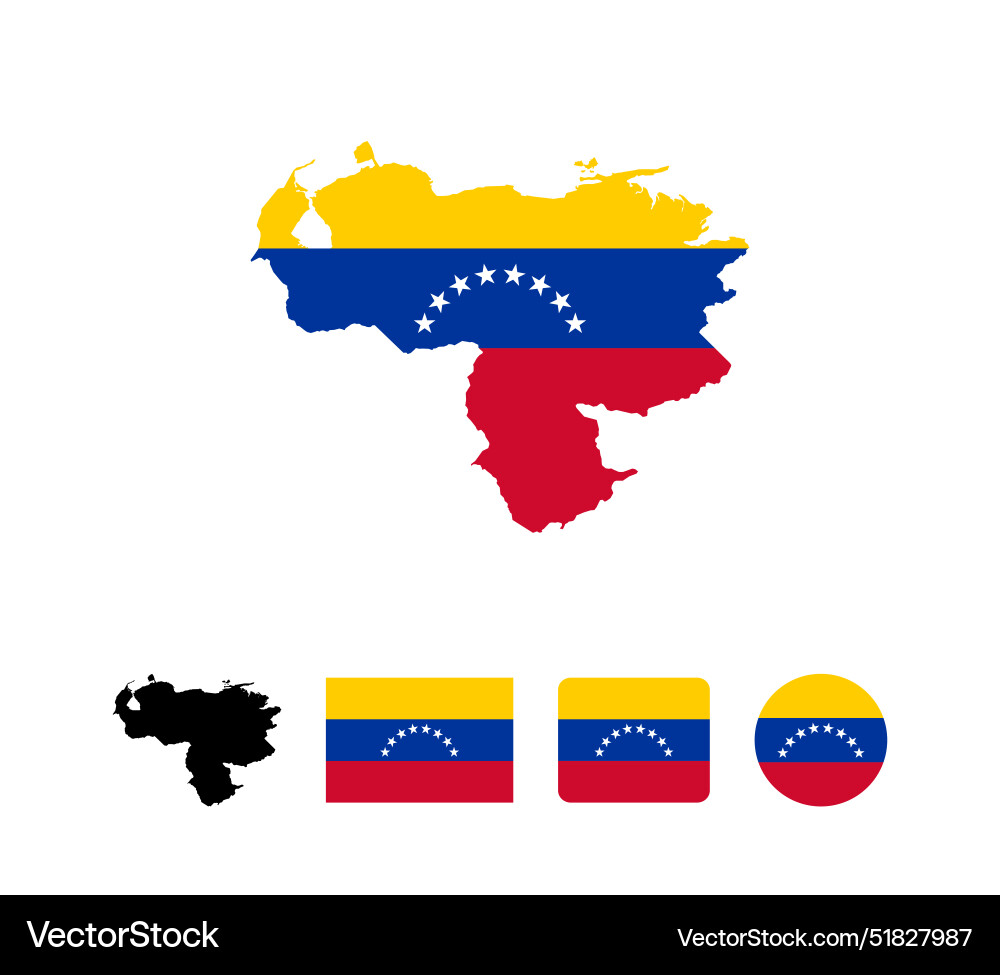 Venezuela flag set Royalty Free Vector Image - VectorStock
