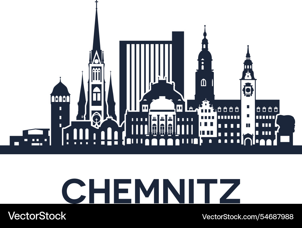 Chemnitz skyline - modern silhouette Royalty Free Vector