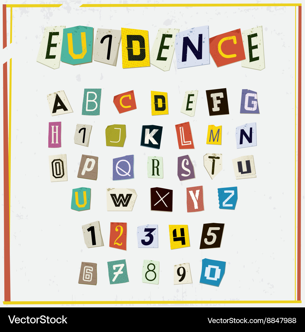 Colorful Letter Collage Royalty Free Vector Image