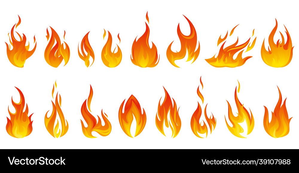 Fire flame icon set Royalty Free Vector Image - VectorStock