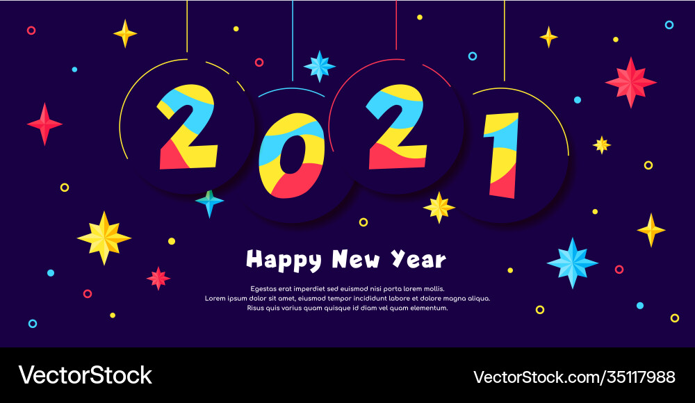 Happy new year 2020 greeting card design Vector Image