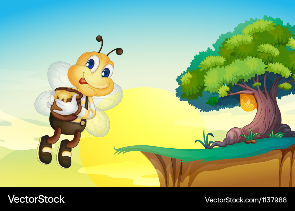 Honey bee Royalty Free Vector Image - VectorStock