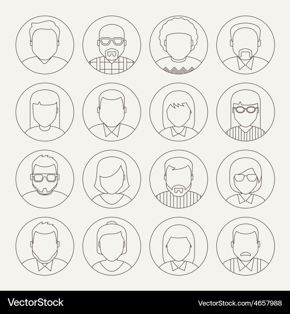 Line avatars Royalty Free Vector Image - VectorStock