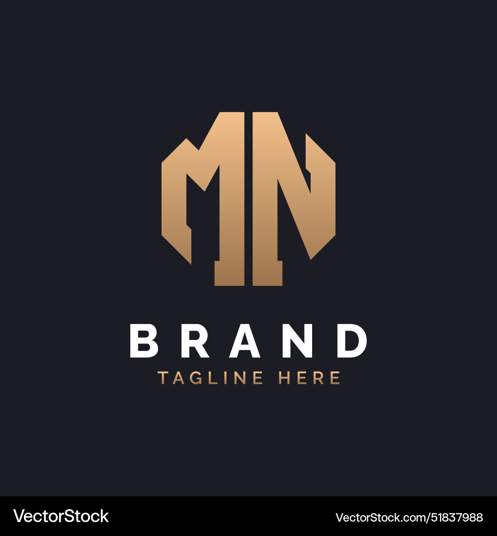 Mn logo design modern minimal elegant and luxury Vector Image