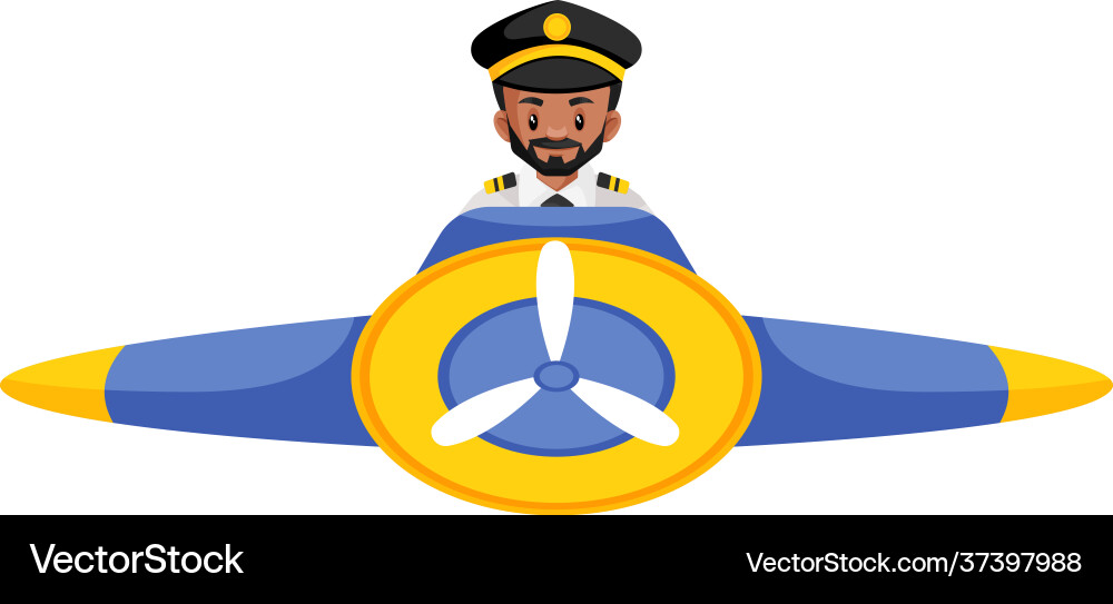 Pilot cartoon character Royalty Free Vector Image