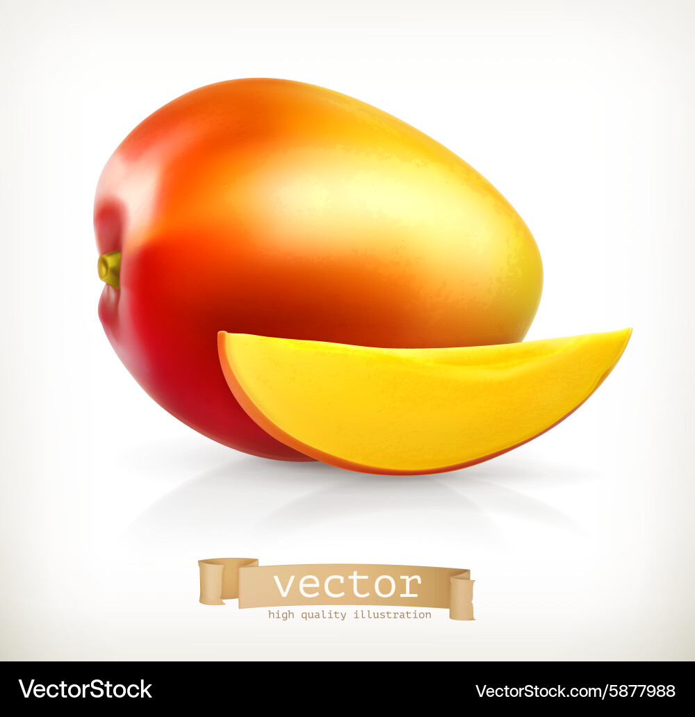Ripe Mango Slice Royalty Free Vector Image - VectorStock