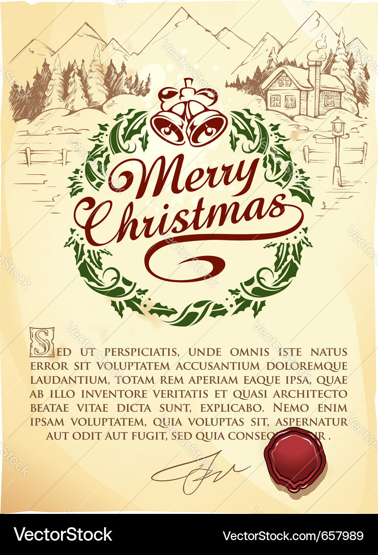 Calligraphic christmas lettering Royalty Free Vector Image