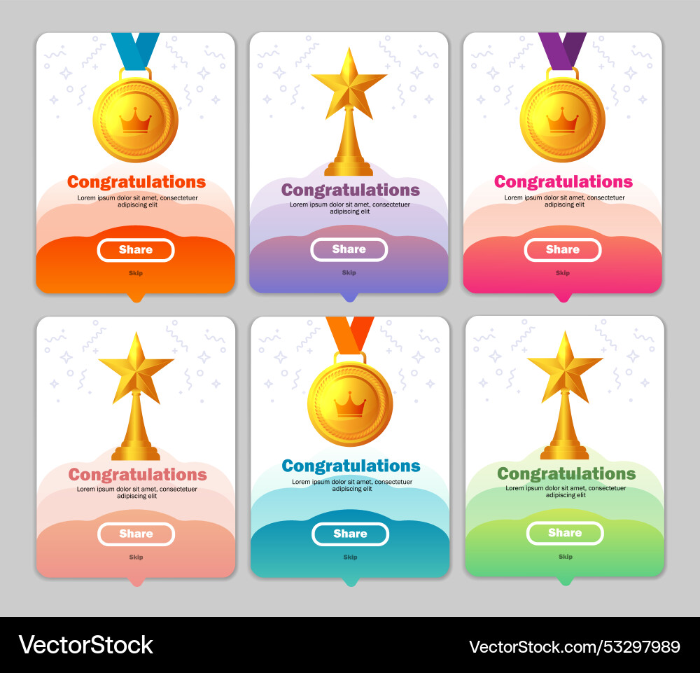 Congratulations pop up banner set element Vector Image