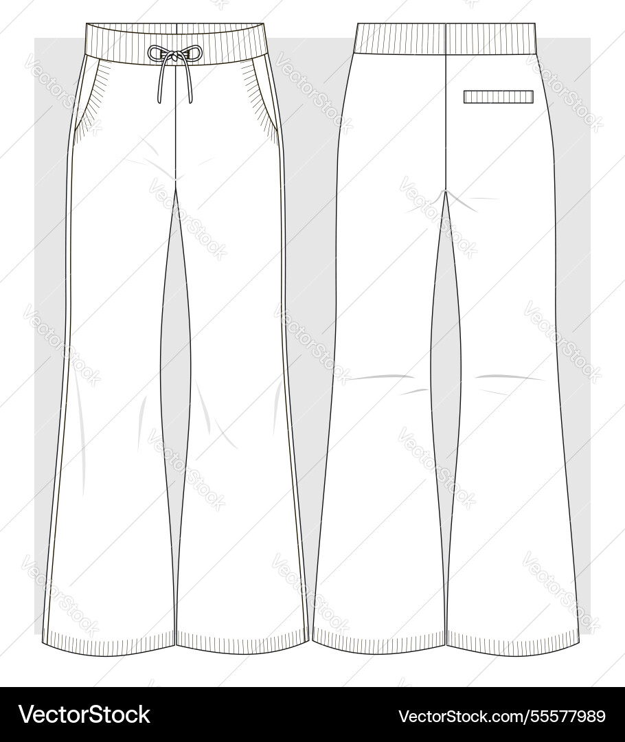 Flared knitted pants with pockets Royalty Free Vector Image