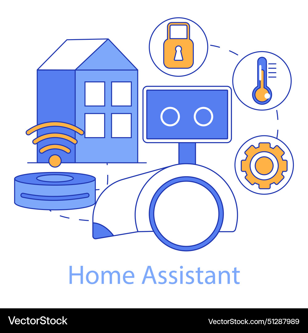 Home assistant concept Royalty Free Vector Image