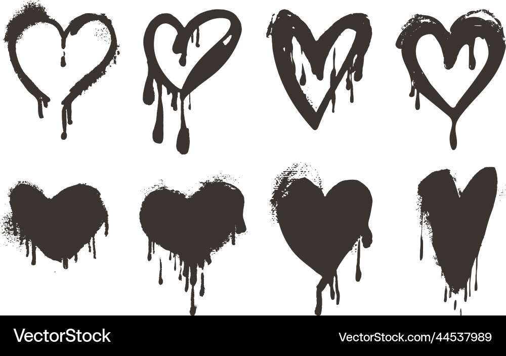 Ink Heart Splatter Grunge Royalty Free Vector Image