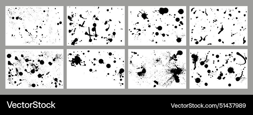 Ink splashes background blots black paint Vector Image