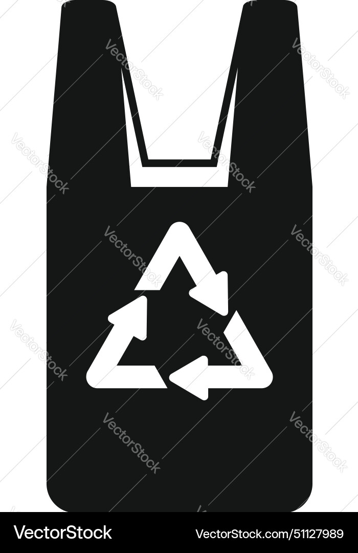 Recycle trash bag icon simple dirty Royalty Free Vector