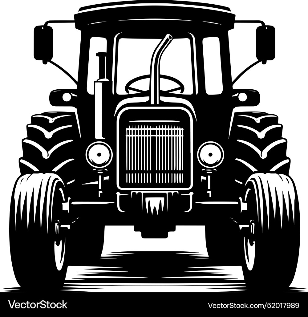Tractor silhouette isolated on a white background Vector Image