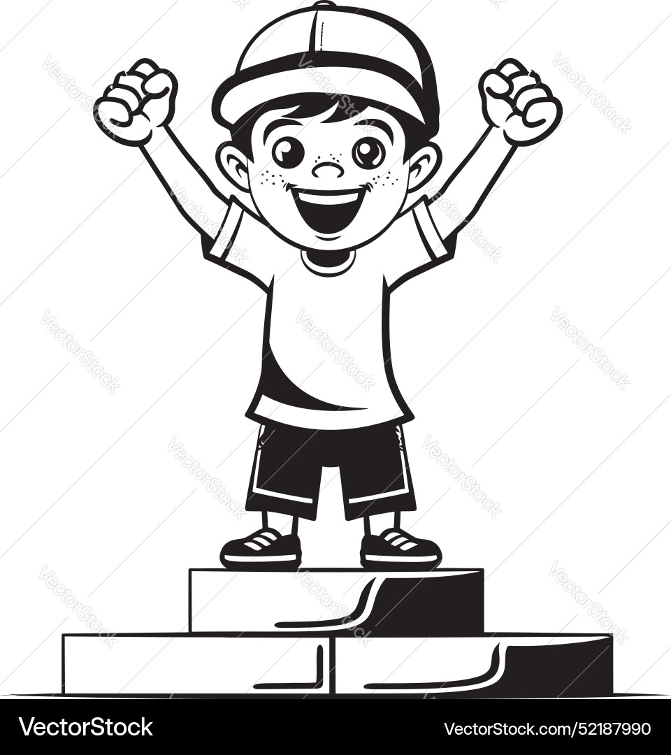 A stellar performance first place in stage black Vector Image