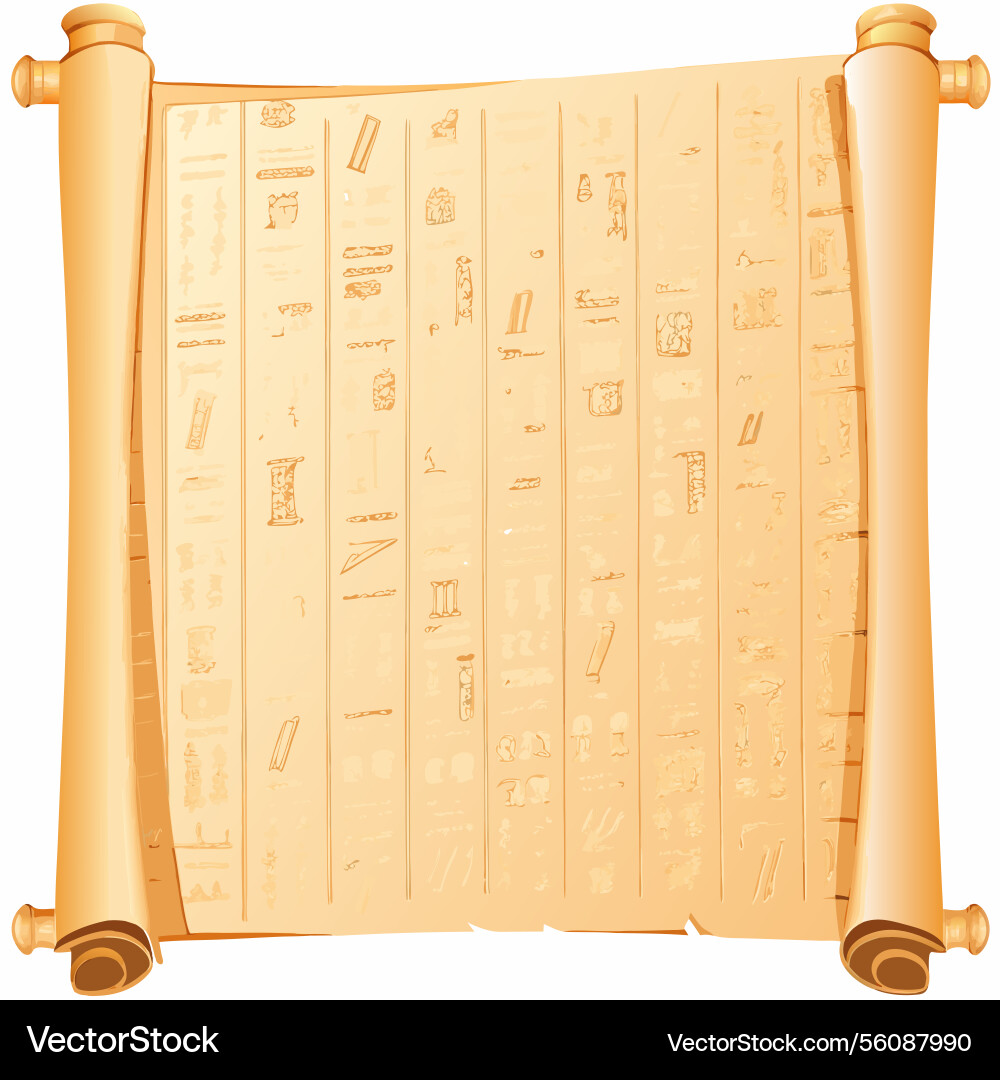 Ancient egyptian papyrus scroll with hieroglyphic Vector Image