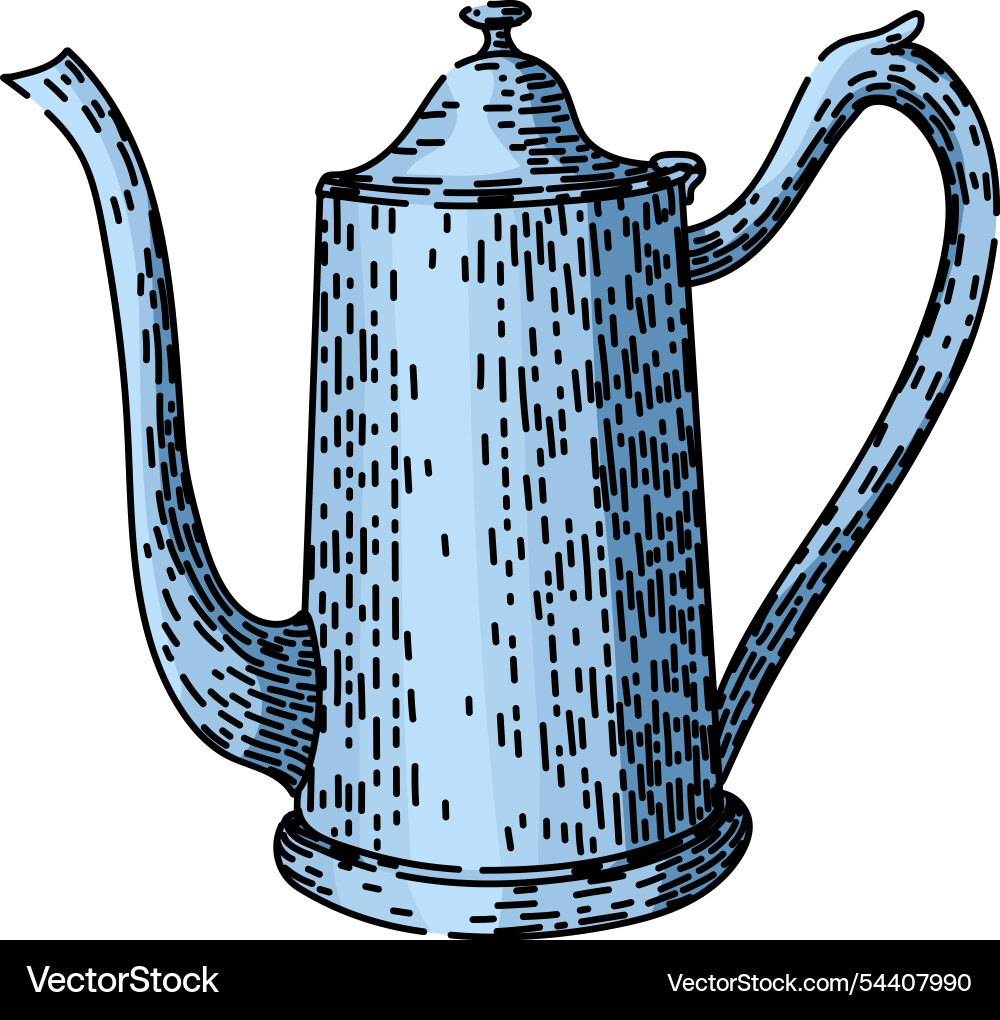 Ceramic teapot sketch hand drawn Royalty Free Vector Image
