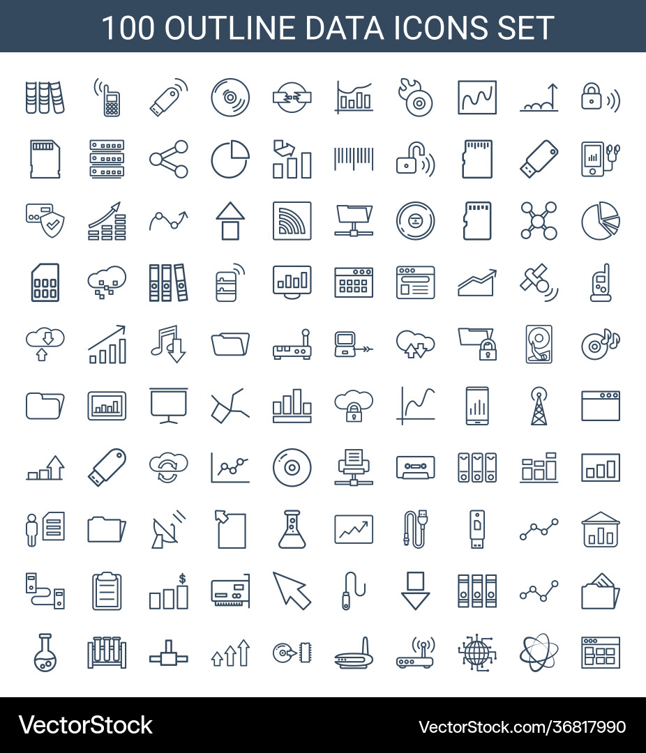 Data icons Royalty Free Vector Image - VectorStock