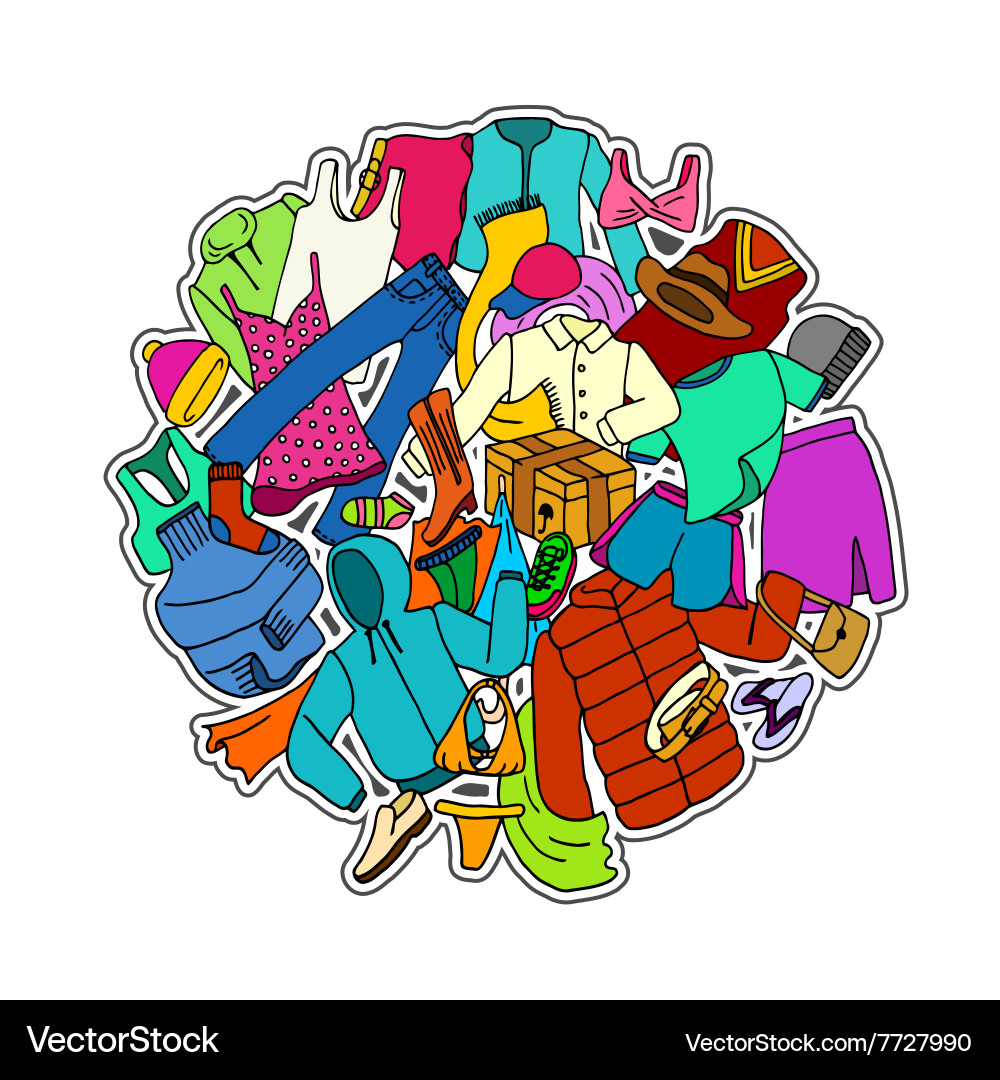 Doodle cloth collection Royalty Free Vector Image