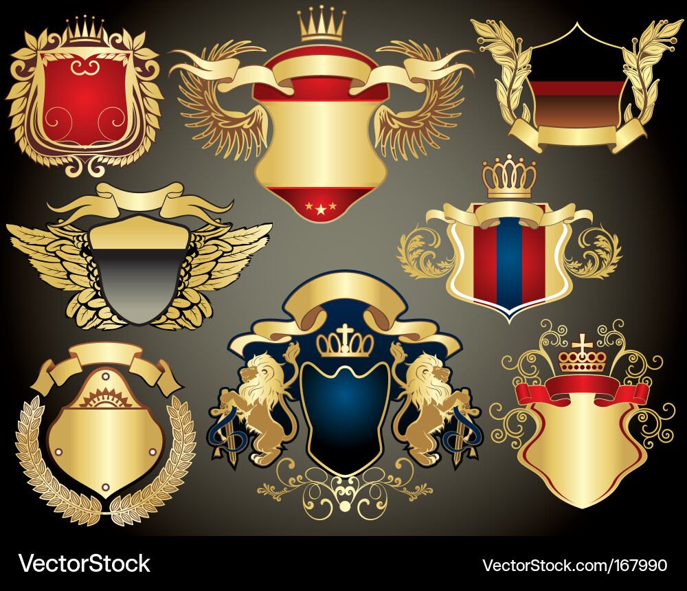 Gold heraldry Royalty Free Vector Image - VectorStock