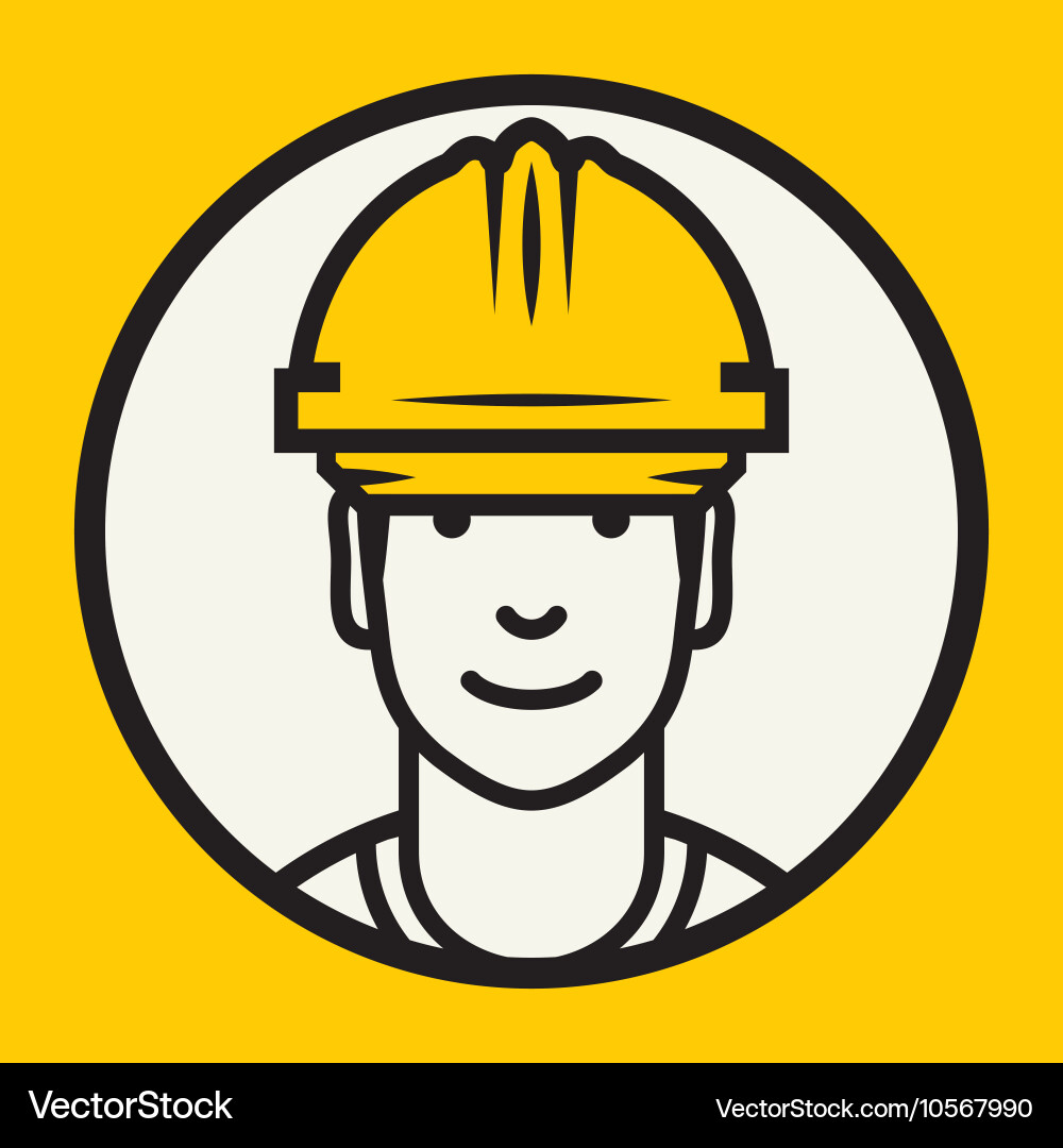 Hard hat safety - construction worker sign Vector Image